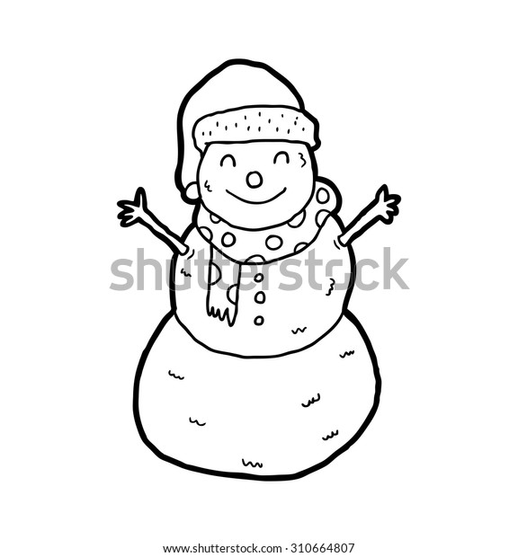 Hand Drawn Snowman Stock Vector (Royalty Free) 310664807