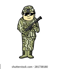 Hand Drawn Soldier Stock Vector (Royalty Free) 281738180 | Shutterstock
