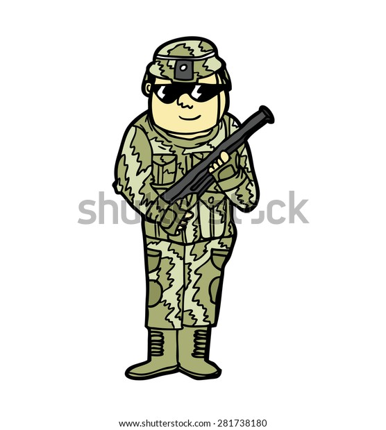 Hand Drawn Soldier Stock Vector (Royalty Free) 281738180 | Shutterstock