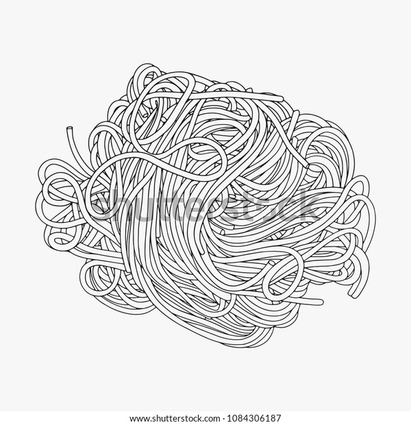 Hand Drawn Spaghetti Line Art On Stock Vector (Royalty Free) 1084306187 ...