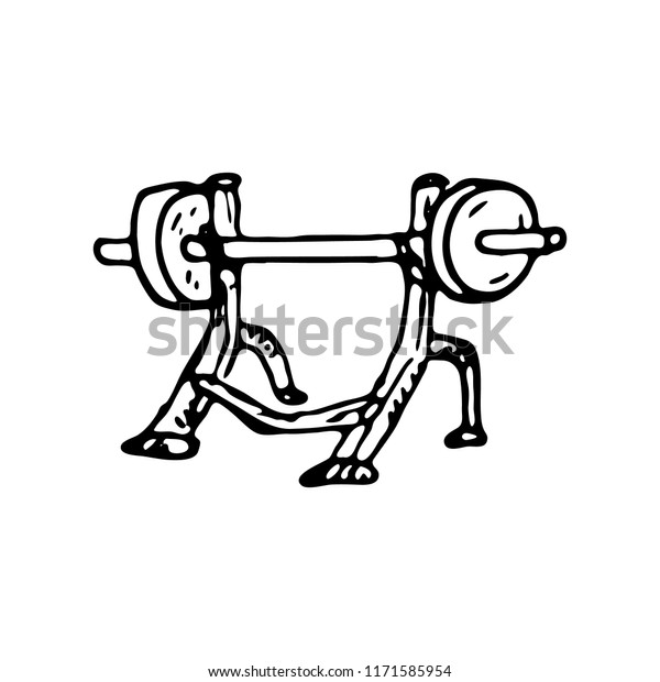 Hand Drawn Stand Exercises Barbell Doodle Stock Vector (Royalty Free ...