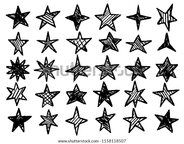 Hand Drawn Stars Vector Collection Stock Vector (Royalty Free ...