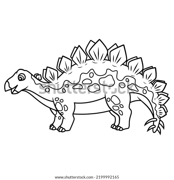 Hand Drawn Stegosaurus Line Art Stock Vector (Royalty Free) 2199992165 ...