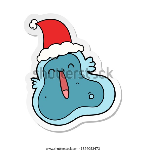 Hand Drawn Sticker Cartoon Germ Wearing Stock Vector (Royalty Free ...