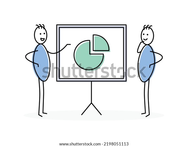 Stickman dibujado a mano con tablero: vector de stock (libre de ...