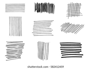 Hand Drawn Striped Patterns Design Elements Stock Vector (Royalty Free ...