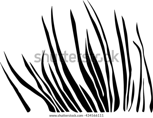 Hand Drawn Stylized Grass Black Color Stock Vector (Royalty Free) 434566111