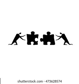 Hand Drawn Stylized Stick Figure Puzzle Stock Vector (Royalty Free ...