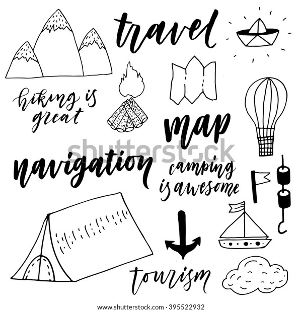 Hand Drawn Summer Vacation Doodles Vector Stock Vector (Royalty Free ...