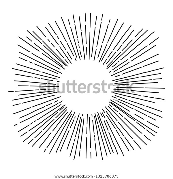 Hand Drawn Sun Rays Vintage Style Stock Vector (Royalty Free) 1025986873