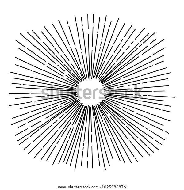 Hand Drawn Sun Rays Vintage Style Stock Vector (Royalty Free ...