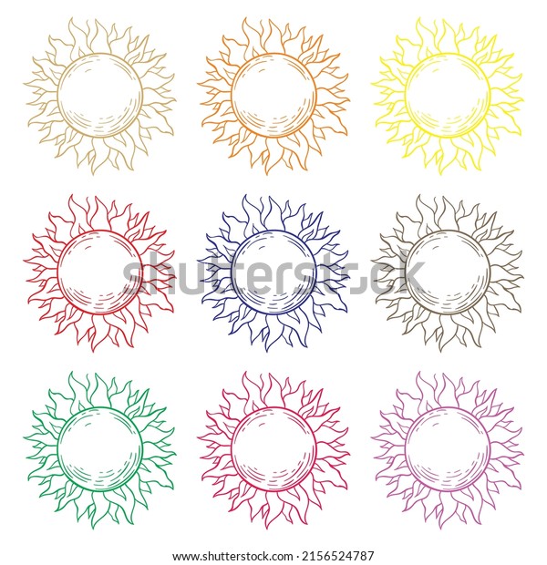 Hand Drawn Sun Vector Illustration Vector Stock Vector (Royalty Free ...