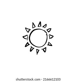 Hand Drawn Sun Vector Sun Sign Stock Vector (Royalty Free) 2166612103 ...