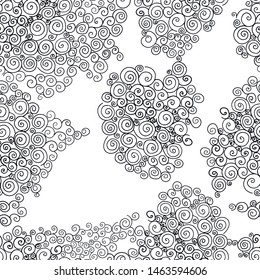 Hand Drawn Swirl Clouds Doodle Seamless Stock Vector (Royalty Free ...