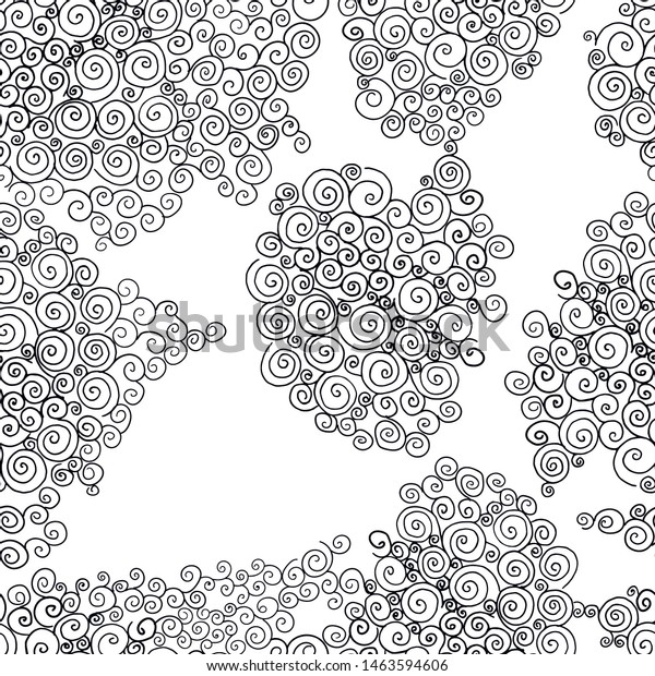 Hand Drawn Swirl Clouds Doodle Seamless Stock Vector (Royalty Free ...