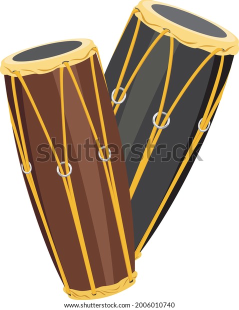 Hand Drawn Tamtam Illustration Two Tamtams Stock Vector (Royalty Free ...