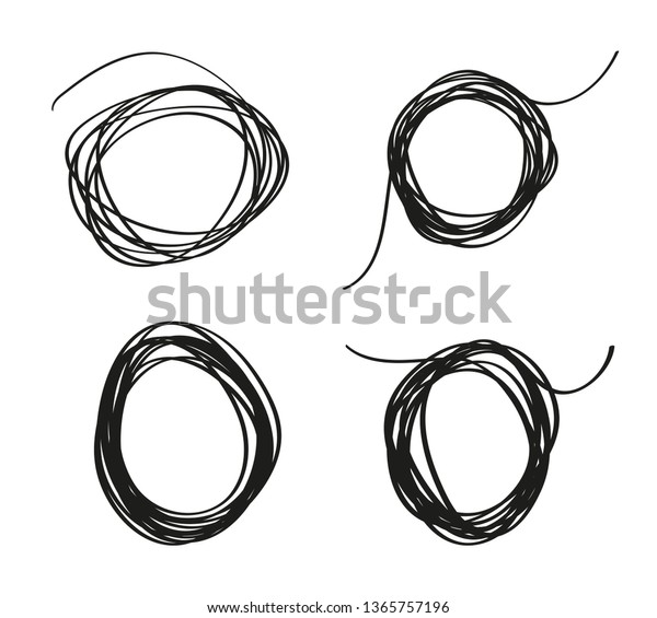Hand Drawn Tangled Shapes On White Stock Vector (Royalty Free ...