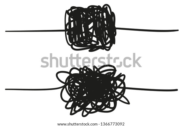 Hand Drawn Tangled Shapes On White Stock Vector (Royalty Free ...