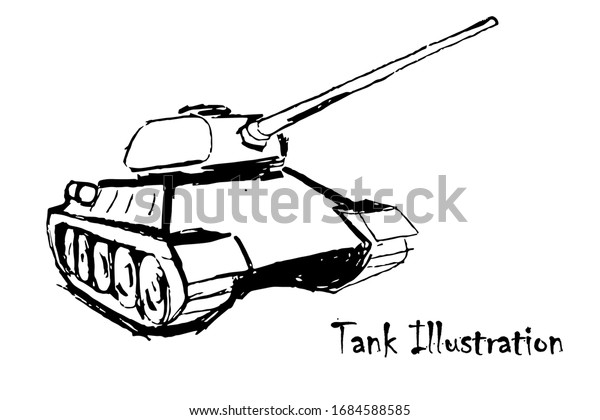 Hand Drawn Tank Vector Sketch Illustration Stock Vector (Royalty Free ...
