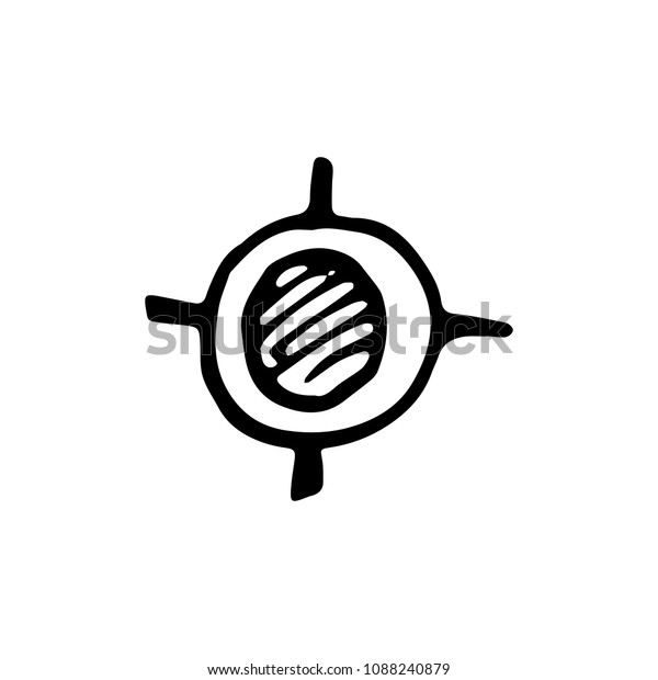 Hand Drawn Target Doodle Icon Hand Stock Vector (Royalty Free ...