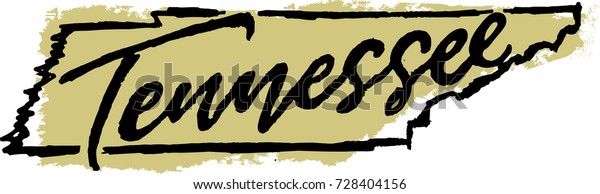 Hand Drawn Tennessee State Design Stock Vector (Royalty Free) 728404156