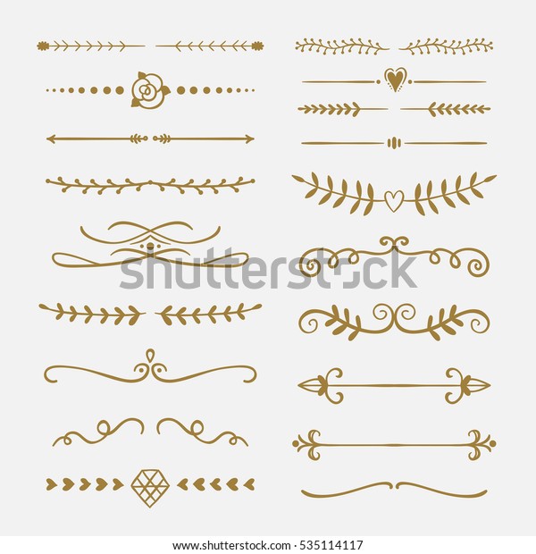 Hand Drawn Text Dividers Graphic Elements Stock Vector (Royalty Free ...