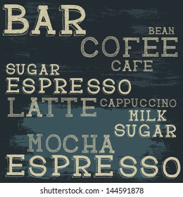 Hand Drawn Text Lettering Coffee Cafe Stock Vector (Royalty Free ...