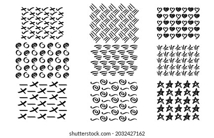 Hand Drawn Texture Template Collection Vector Stock Vector (Royalty ...