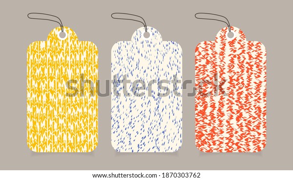 Hand Drawn Textures Style Tags Set Stock Vector (Royalty Free ...