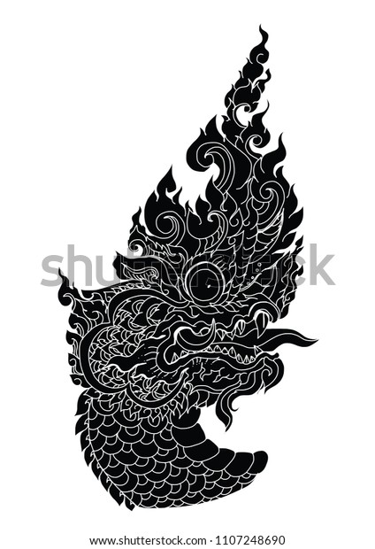 Hand Drawn Thai Dragon Isolate Vector Stock Vector (Royalty Free ...