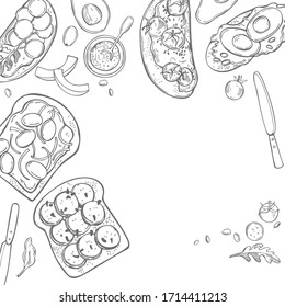 Hand Drawn Toasts On White Background Stock Vector (Royalty Free ...