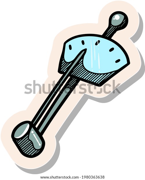 Hand Drawn Torque Wrench Icon Sticker Stock Vector (Royalty Free ...