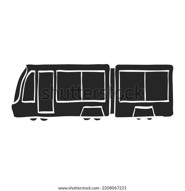Hand Drawn Tram Vector Illustration Stock Vector (Royalty Free ...