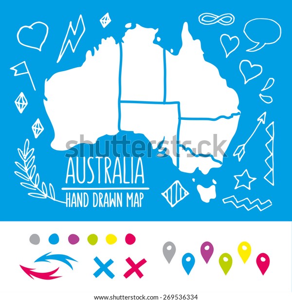 Hand Drawn Travel Map Illustration Perfect Stock Vector (Royalty Free ...
