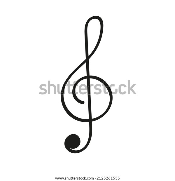 Hand Drawn Treble Clef Music Note Stock Vector (Royalty Free ...