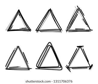 Hand Drawn Triangle Line Sketch Set Stock Vector (Royalty Free) 1311706376
