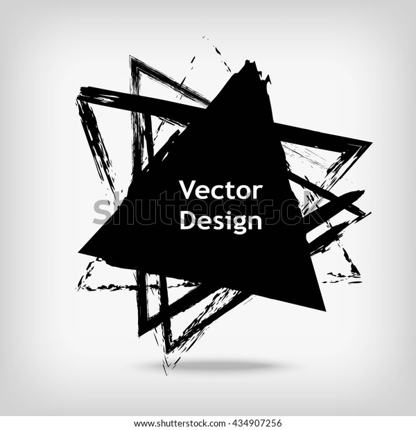 Hand Drawn Triangle Shapes Logo Label Stock Vector (Royalty Free ...