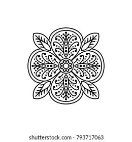 Hand Drawn Tribal Flower Vector Illustration Stock Vector (Royalty Free ...