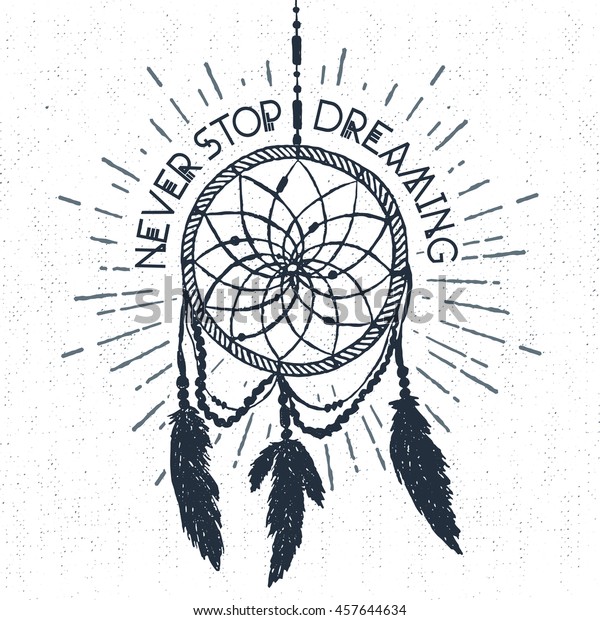 Hand Drawn Tribal Label Textured Dream Stock Vector (Royalty Free ...