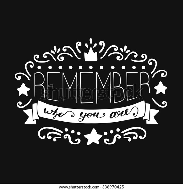 Hand Drawn Typographic Poster Crown Stars Stock Vector (Royalty Free ...