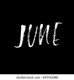 Hand Drawn Typography Lettering June Month Stock Vector (Royalty Free ...