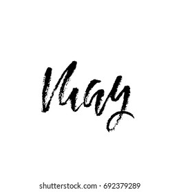 Hand Drawn Typography Lettering May Month Stock Vector (Royalty Free ...