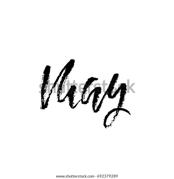 Hand Drawn Typography Lettering May Month Stock Vector (Royalty Free ...