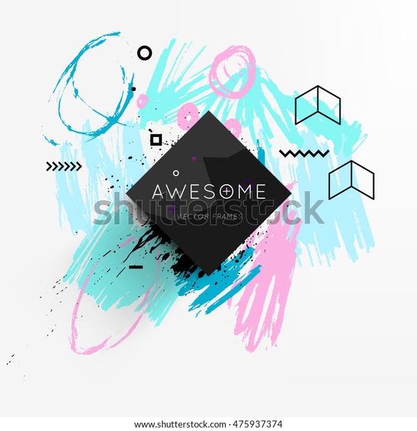 Hand Drawn Universal Art Design Flyers Stock Vector (Royalty Free ...