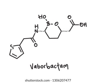 Hand Drawn Vaborbactam Molecule Skeletal Formula Stock Vector (Royalty ...