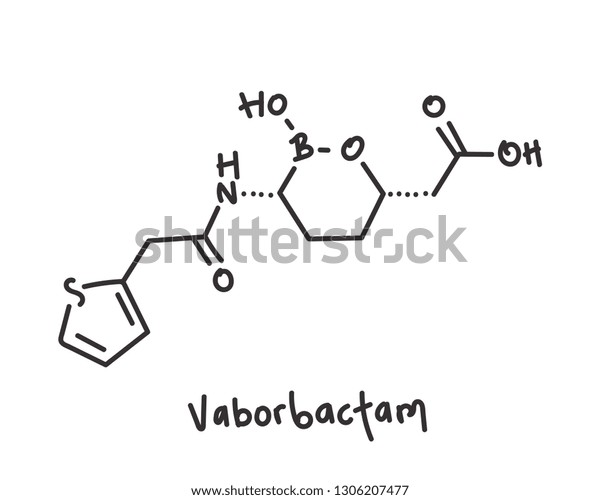 Hand Drawn Vaborbactam Molecule Skeletal Formula Stock Vector (Royalty ...