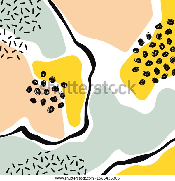 Hand Drawn Various Shapes Curves Doodle Stock Vector (Royalty Free ...