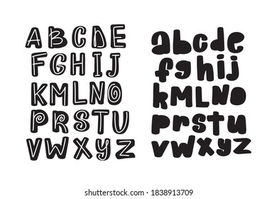 Hand Drawn Vector Alphabet Brush Font Stock Vector (Royalty Free ...