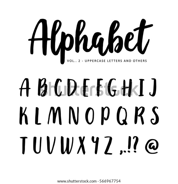 Alfabeto vector dibujado a mano, fuente. Letras aisladas escritas con ...