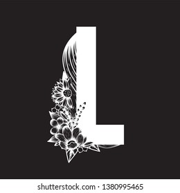 Hand Drawn Vector Botanical Capital Letter Stock Vector (Royalty Free ...